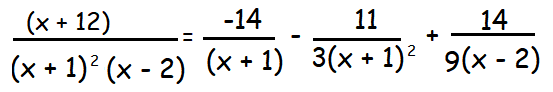Partial fractions Quadratic Numerator and Denominator Partial fractions Quadratic Numerator and Denominator