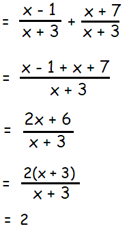 Adding and Subtracting Rational Expressions with Like Denominator