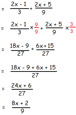 Expressing as a Single Fraction