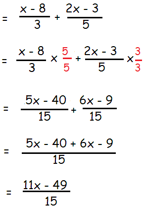 Expressing as a Single Fraction