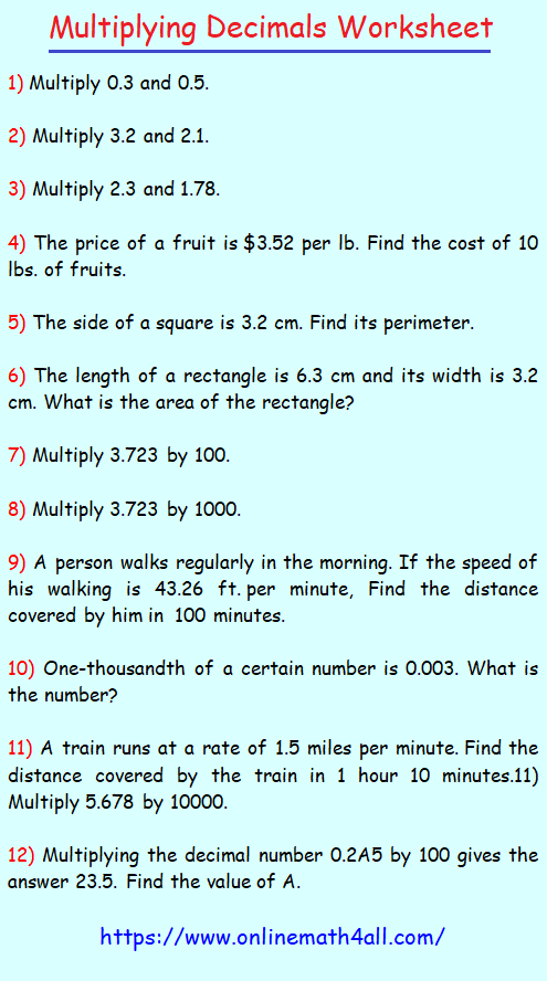 Multiplying Decimals