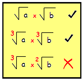 Multiplying radical expressions