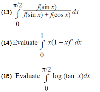 Practice Questions on Properties of Definite Integrals