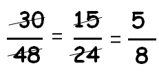 Reducing fractions to lowest terms examples