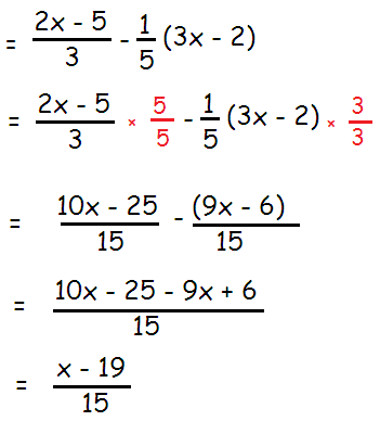 Simplifying Algebraic Expressions with Fractional Coefficients
