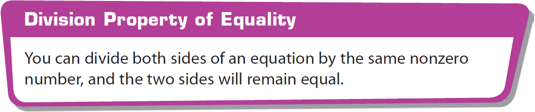Using division to solve equations