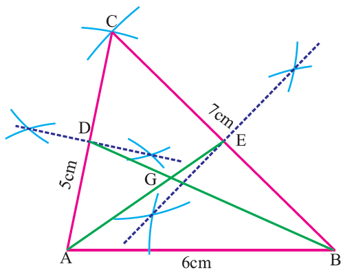Construction of Centroid of a Triangle