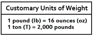 Customary Units of Weight