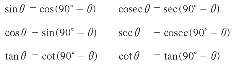 Trigonometric Ratios of Complementary Angles